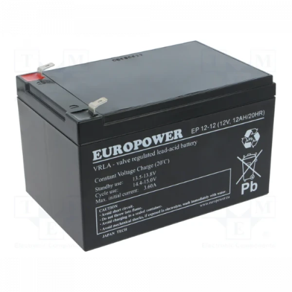 EUROPOWER Baterija ES12-12A 12V 12Ah