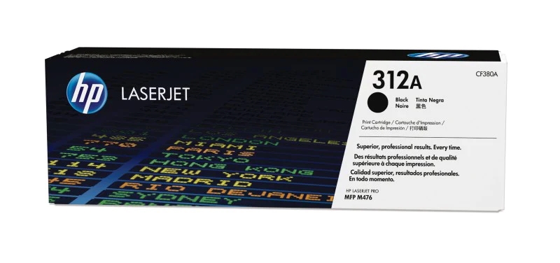 HP 312A Black LaserJet Toner Cartridge, CF380A