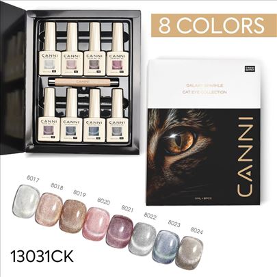 Cat eye Canni set 8 boja + magnet