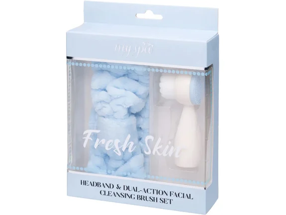 My Spa Set traka za kosu i četka za čišćenje lica Fresh Skin