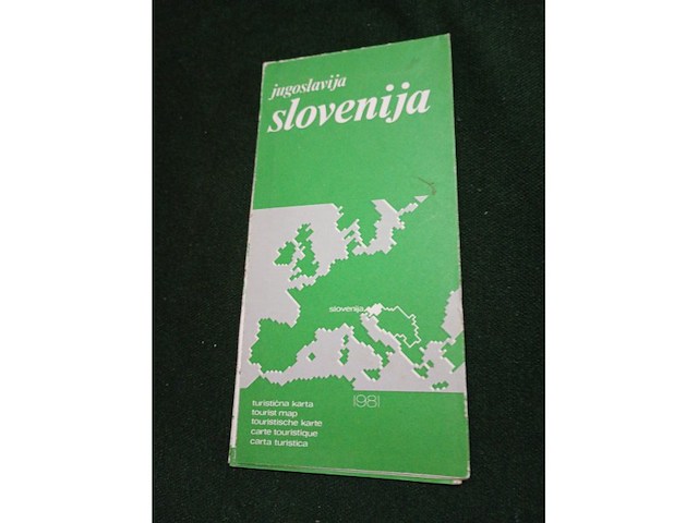 Turistička karta Slovenija Jugoslavija 1981g