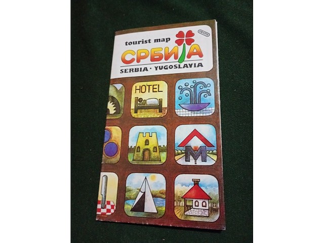 Tourist Map Serbia Yugoslavia