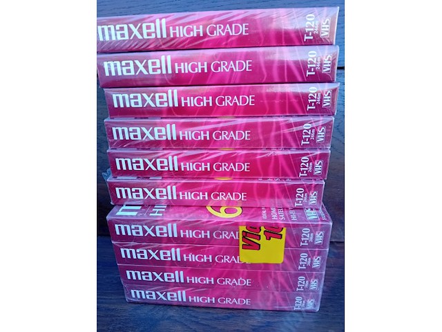 MAXELL High grade T-120 VHS kasete Neotpakovane X10