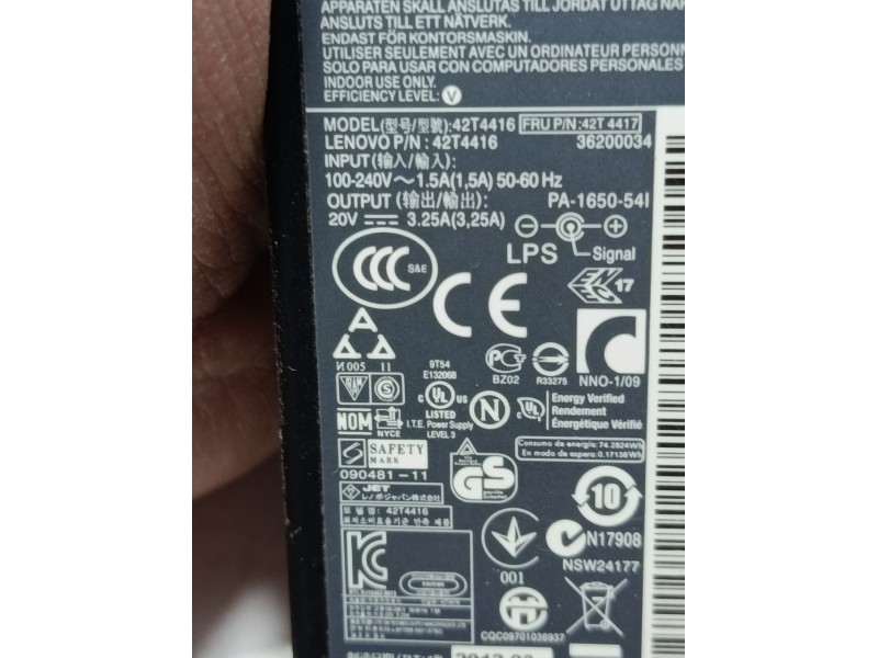 Lenovo Adapter 20V 65W 3.25A