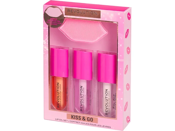 Revolution Makeup Set za negu usana Kiss & Go Glaze 4/1