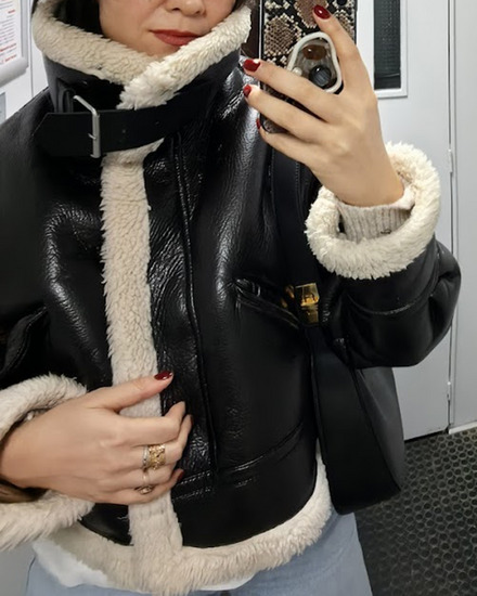VIRALNA ZARA FAUX FUR KOŽNA JAKNA
