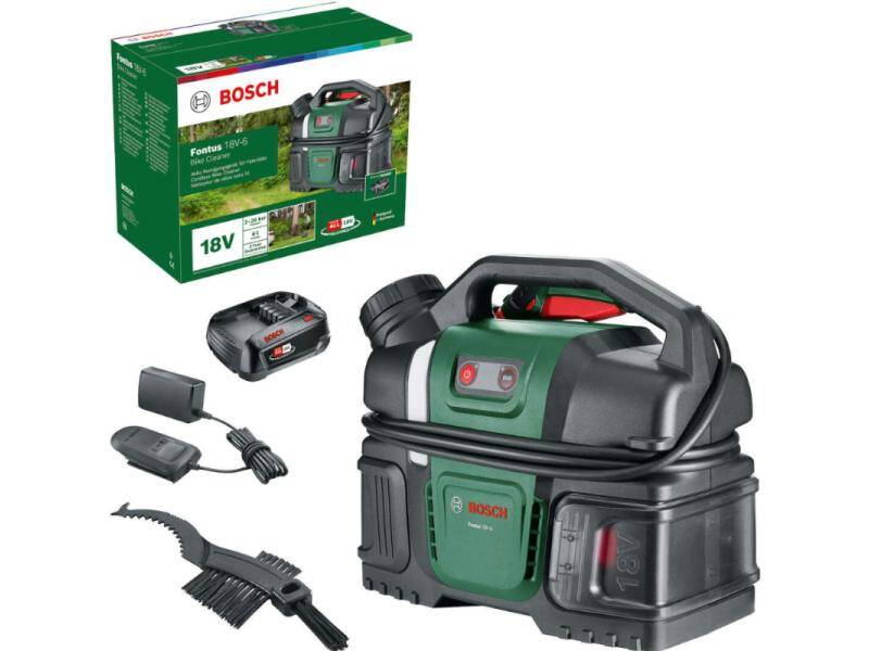 BOSCH ZELENI ALAT FONTUS 18V-6 AKUMULATORSKI PERAČ POD VISOKIM PRITISKOM 1 X PBA 18V 2,0AH + PUNJAČ – 06008B6201