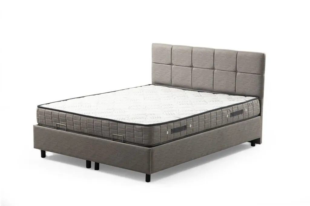 Hanah Home Osnova za krevet sa uzglavljem Vitalia, 140x110x200 cm, Svetlosiva
