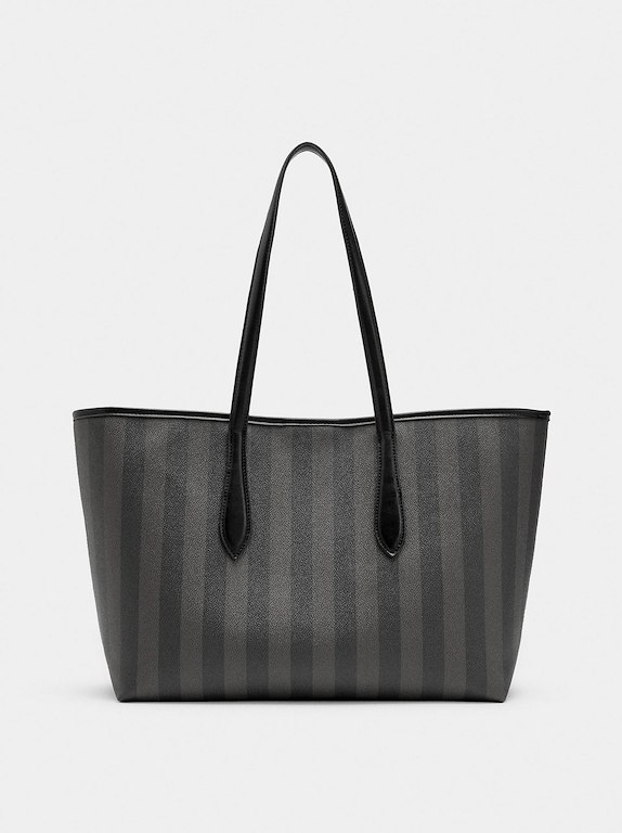 SHOPPER BAG WITH STRIPES WITH REMOVABLE BAG