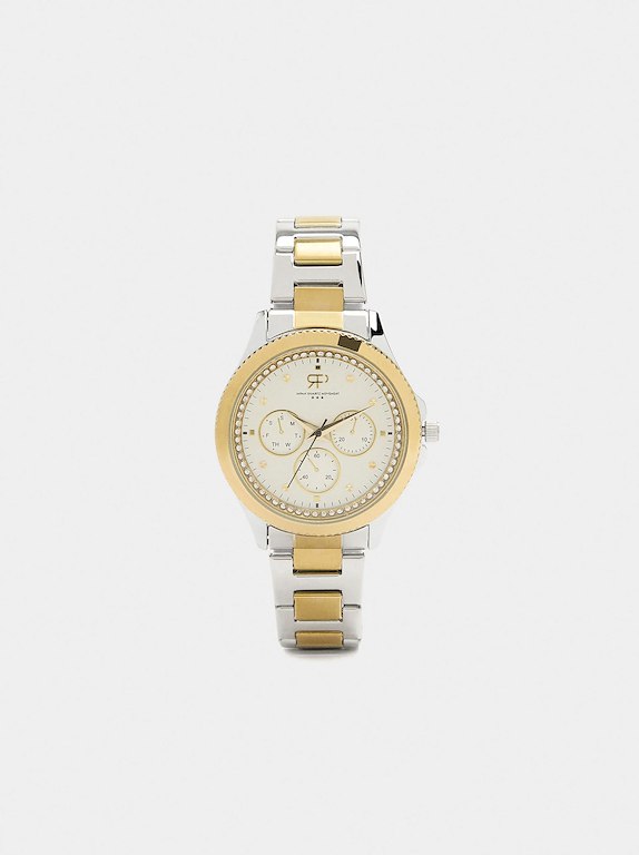 BICOLOR WATCH WITH STAINLESS STEEL BRACELET