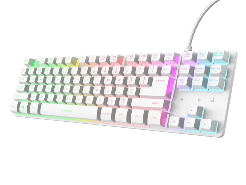 Tastatura TRUST GXT833 THADO žicna/RGB/TKL/gaming/bela