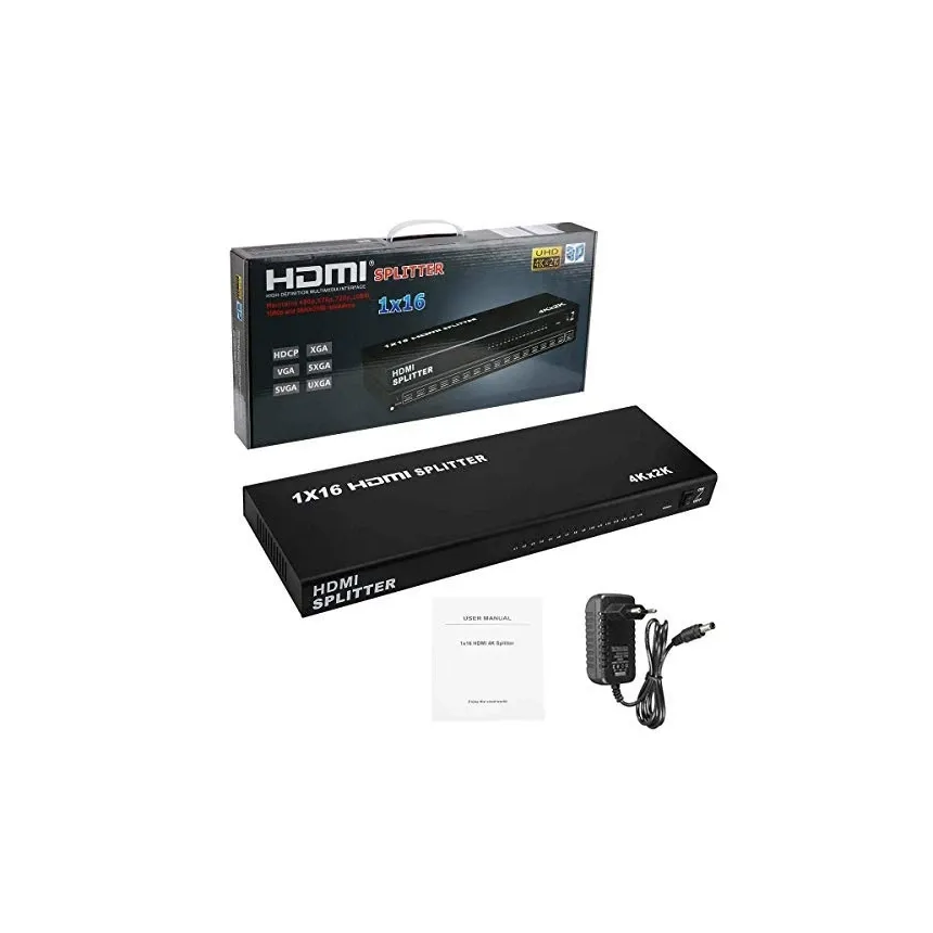 HDMI spliter 1x16 12V/3A ver.1.4 KT-HSP-1.16