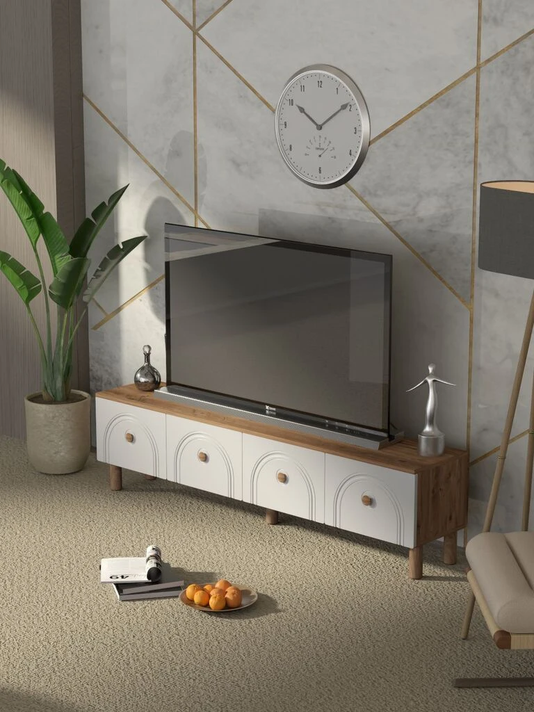 Hanah Home TV Komoda Serenta, 180x47x35cm, Bela