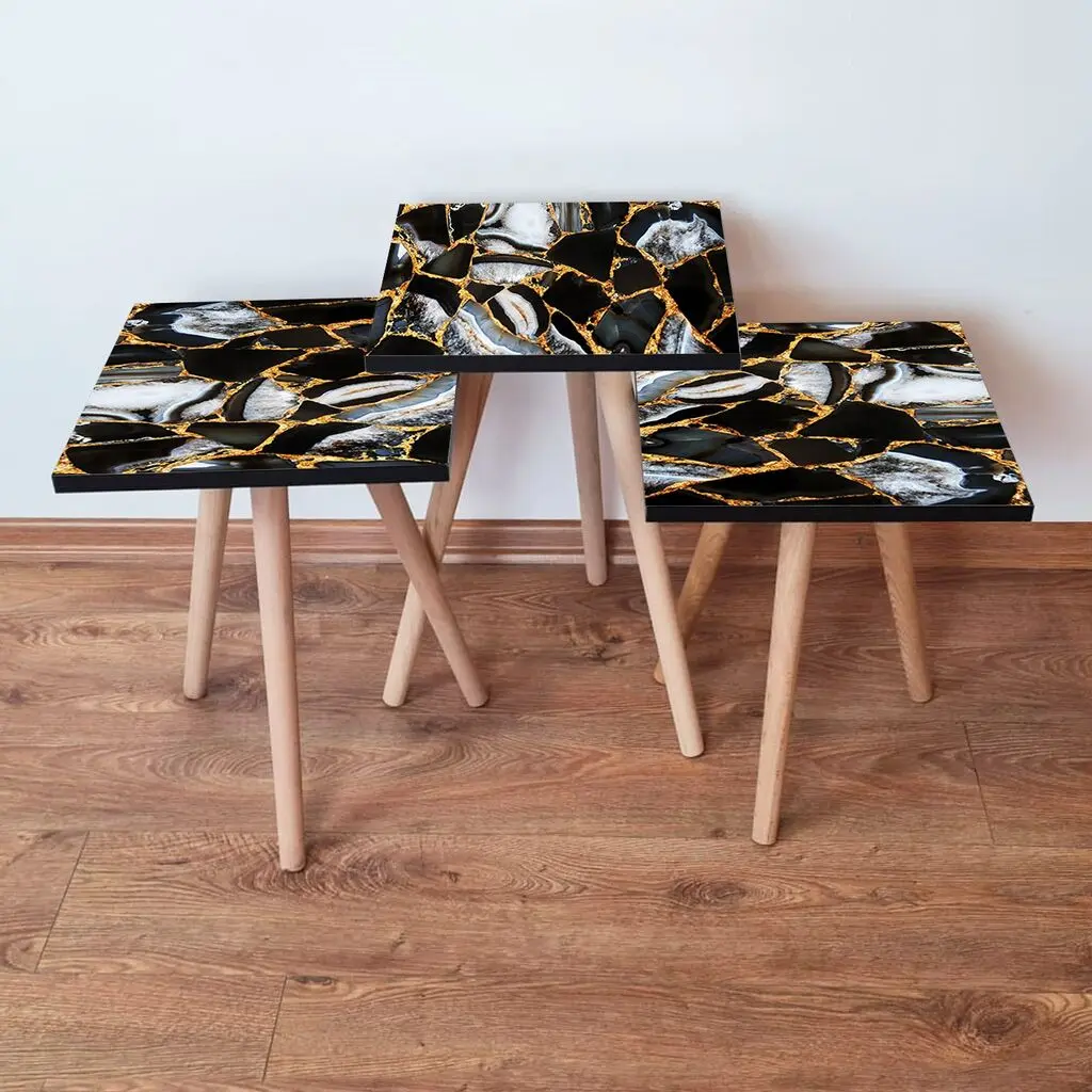 Hanah Home Set klub stočića 3Shp99, 3 komada, Šareni