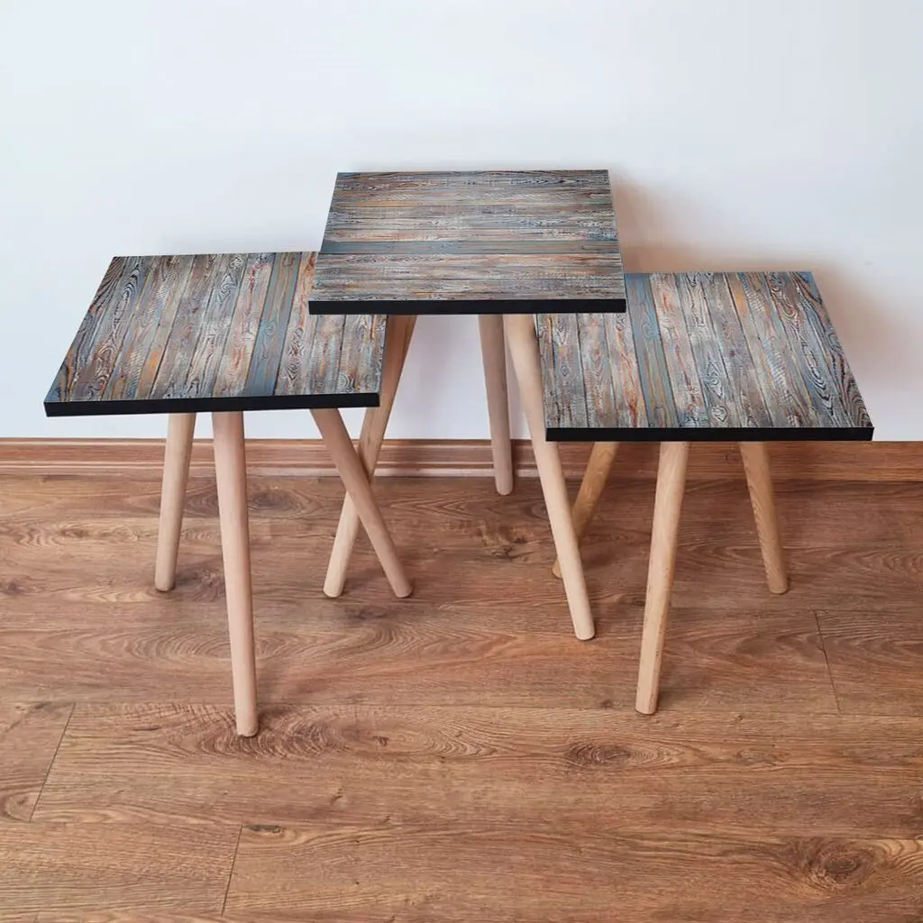 Hanah Home Set klub stočića 3Shp69, 3 komada, Šareni