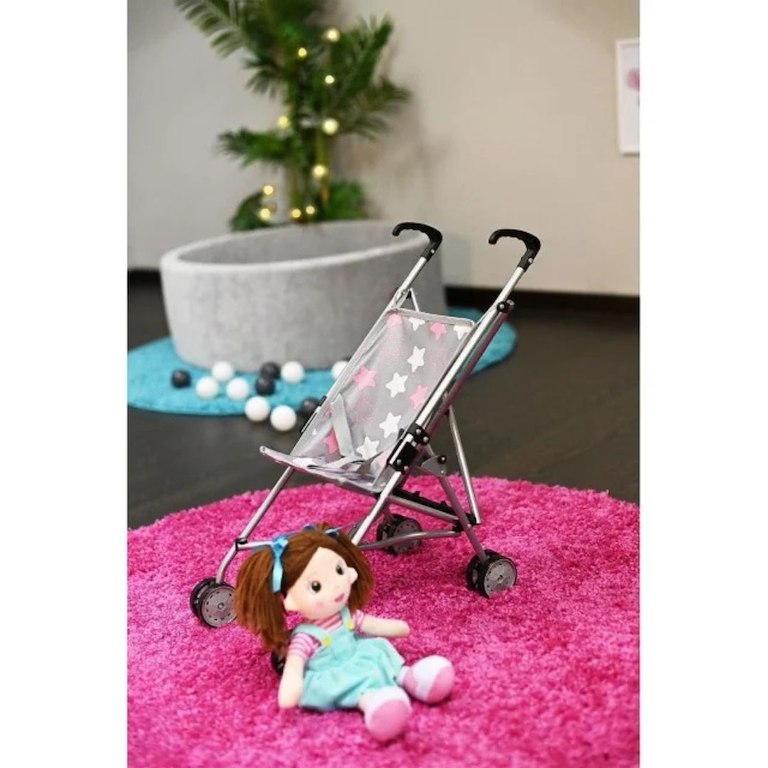 Kolica za lutke Sim Star Grey Pink Knorr Toys
