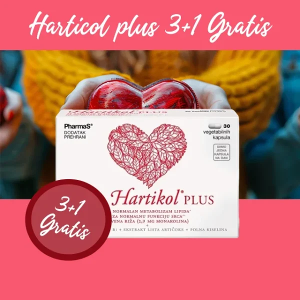 Hartikol Plus (crveni pirinač) kapsule, 90kom + GRATIS 30kom 3+1