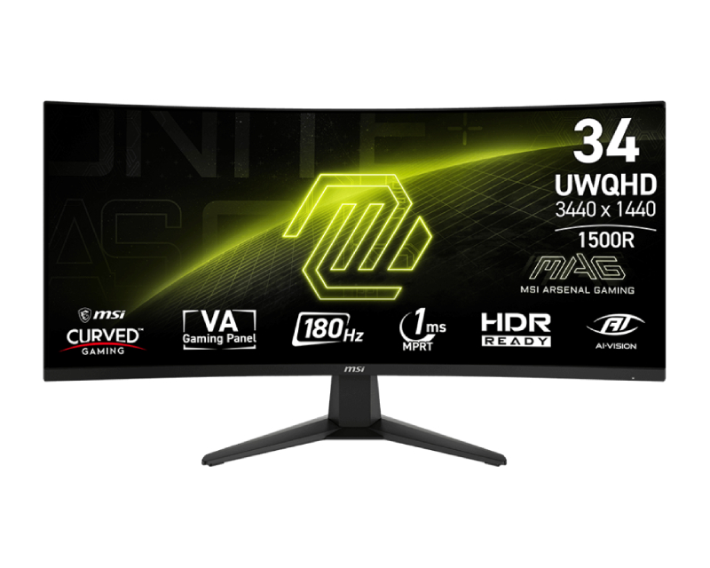 MSI 34 inča 346CQ MAG UWQHD 3440x1440 VA 180 Hz gaming zakrivljeni monitor