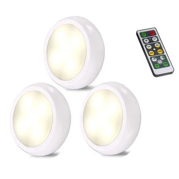 3-PACK WIRELESS LED LAMPS WITH REMOTE CONTROL