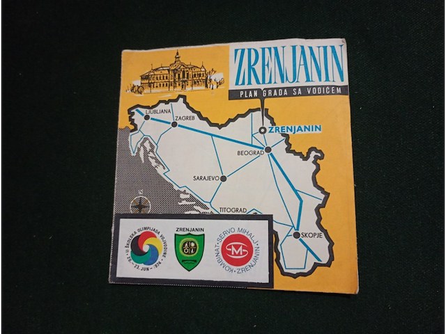 Zrenjanin plan grada sa vodičem  Jugoslavija