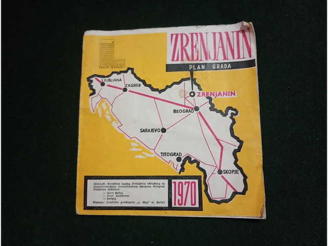 Zrenjanin plan grada 1970 Jugoslavija