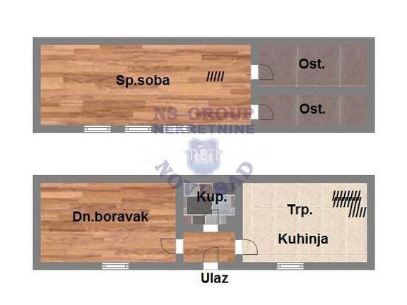 Dupleks dvorišni stan 61m2
