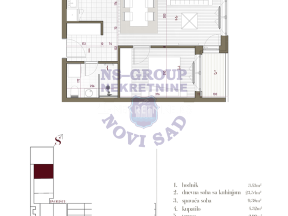 Dvosoban stan,42m2, Telep