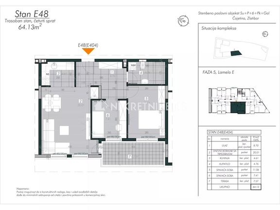 Prodaja, stan dvoiposoban, Čajetina Čajetina