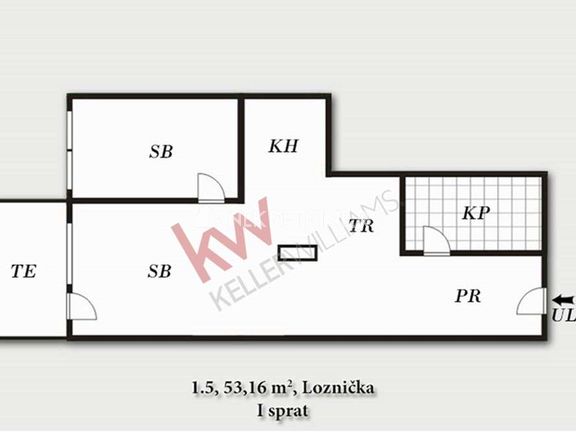 Stan 1.5, 53m2, Loznička (Beograd), 235000e