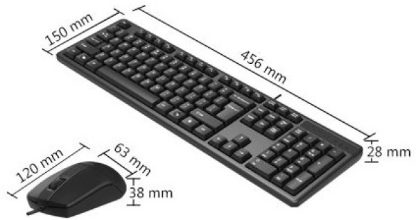 A4-KRS-3330 A4Tech tastatura YU-LAYOUT + mis USB, Grey
