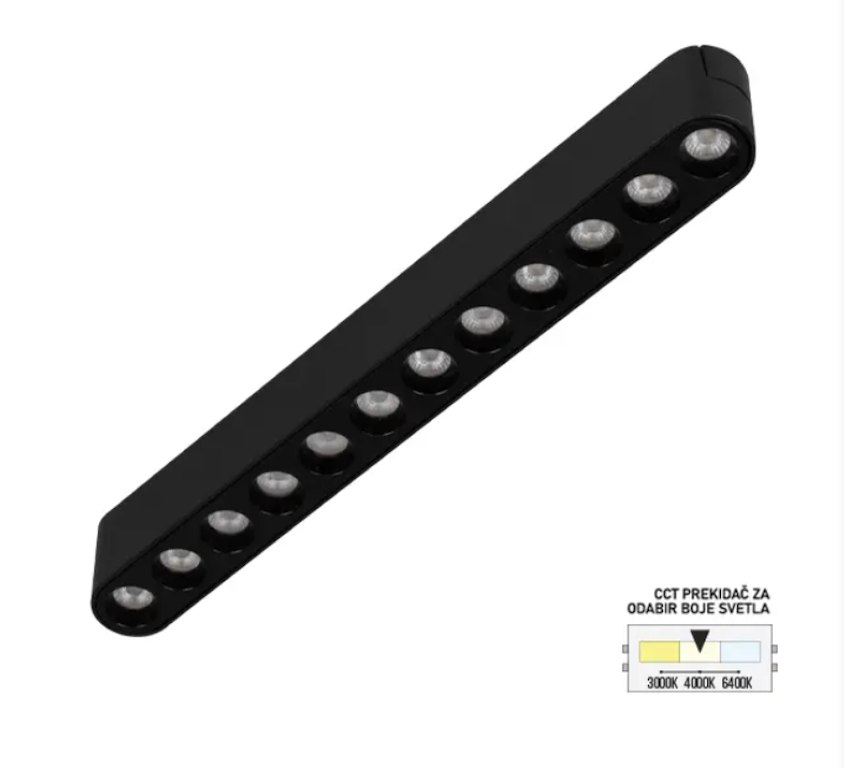 LED MAGNETNA SVETILJKA CCT ULTRA SLIM FMS2001-12 BK FORMA