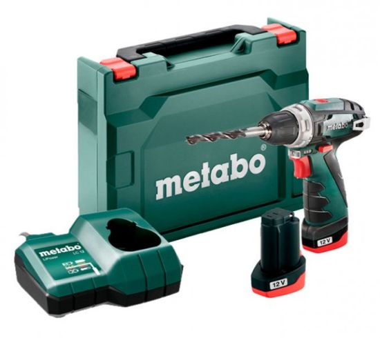 Akumulatorska bušilica - odvrtač Metabo PowerMaxx BS Basic; 12V; 2x2,0 Ah + kofer (600984500)