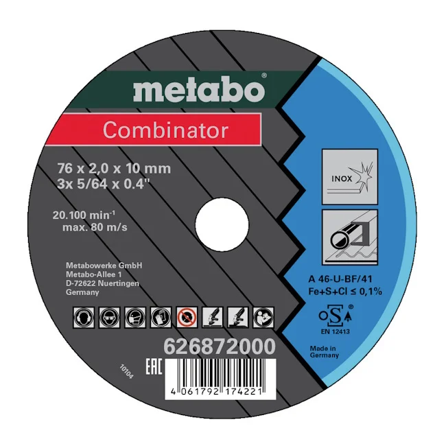 Metabo Combinator rezna ploča metal/inox 3kom (626872000)