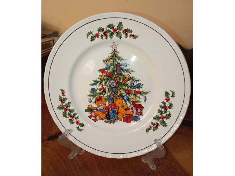 Royal Tudor Christmas tree, prelep božićni tanjir