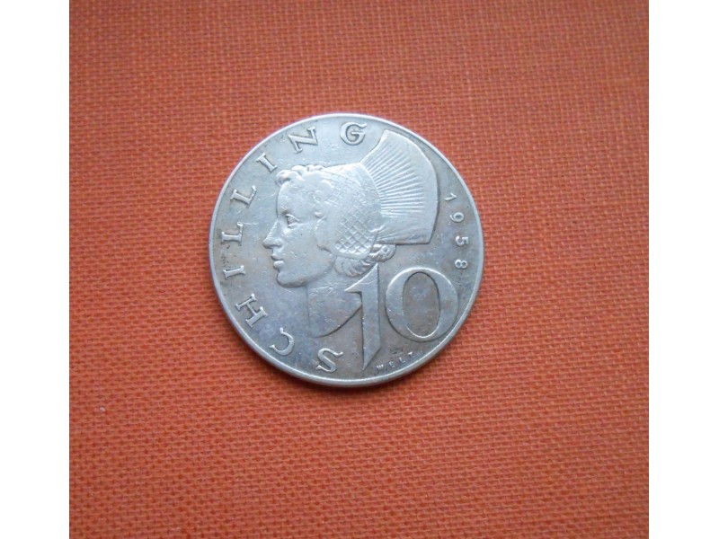 AUSTRIJA 10 ŠILINGA 1958. SREBRO