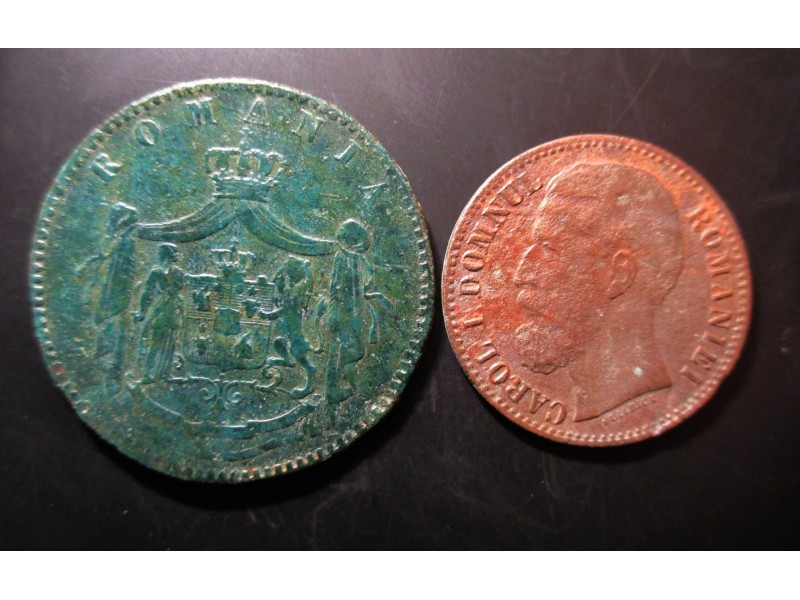 Rumunija 2 bani 1880 i 5 bani 1867 Heaton,retko