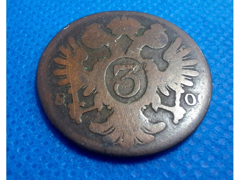 Austrija - 3 Krauzera, 1800.