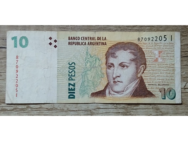 N 147 - Argentina - 10 pesos 1998 do 2003 - opis -