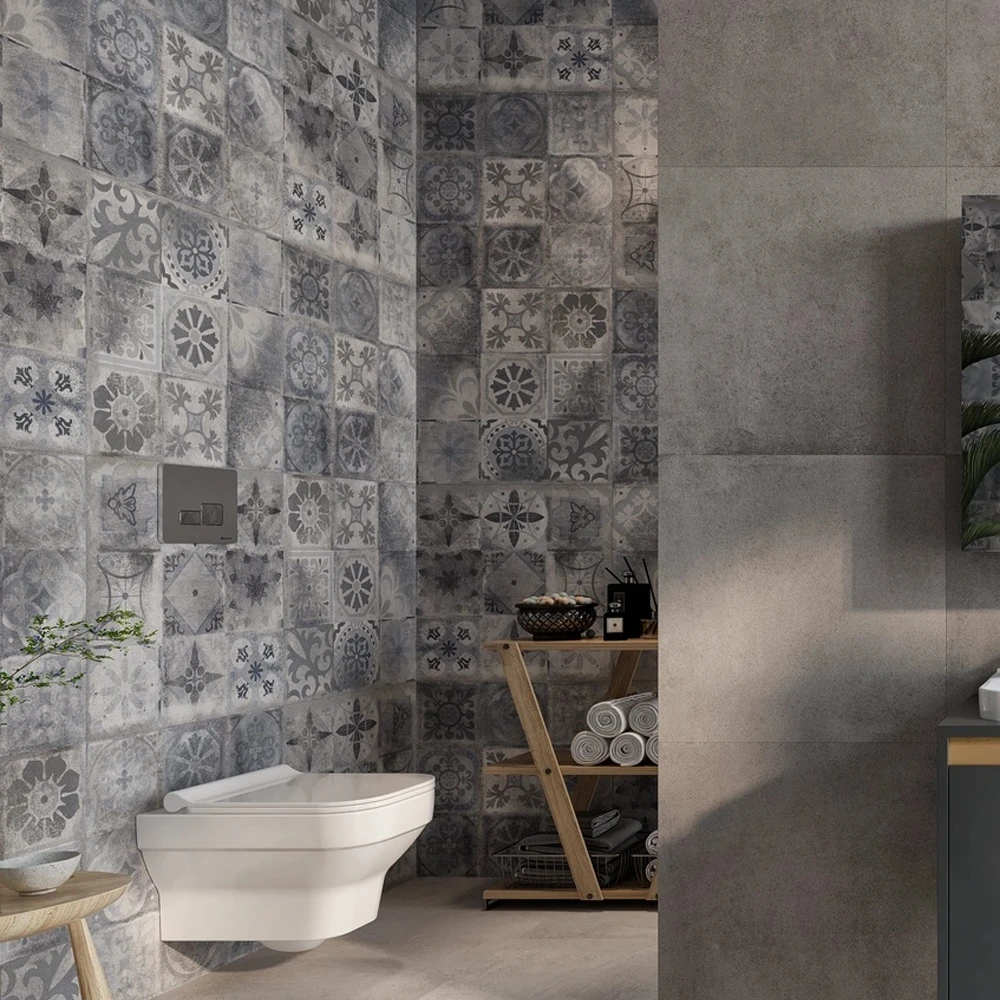 CITY Grey Patchwork 60×60