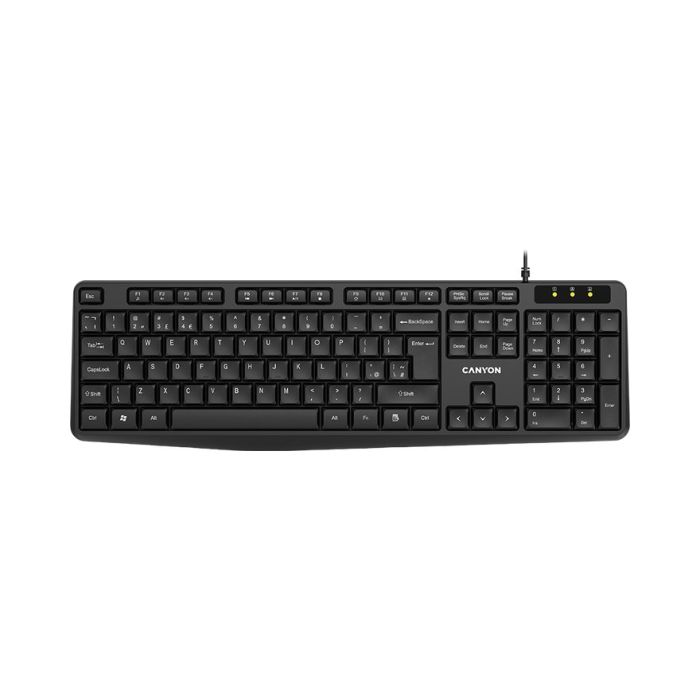 Tastatura Canyon KB-1 EN/AD Wired Black