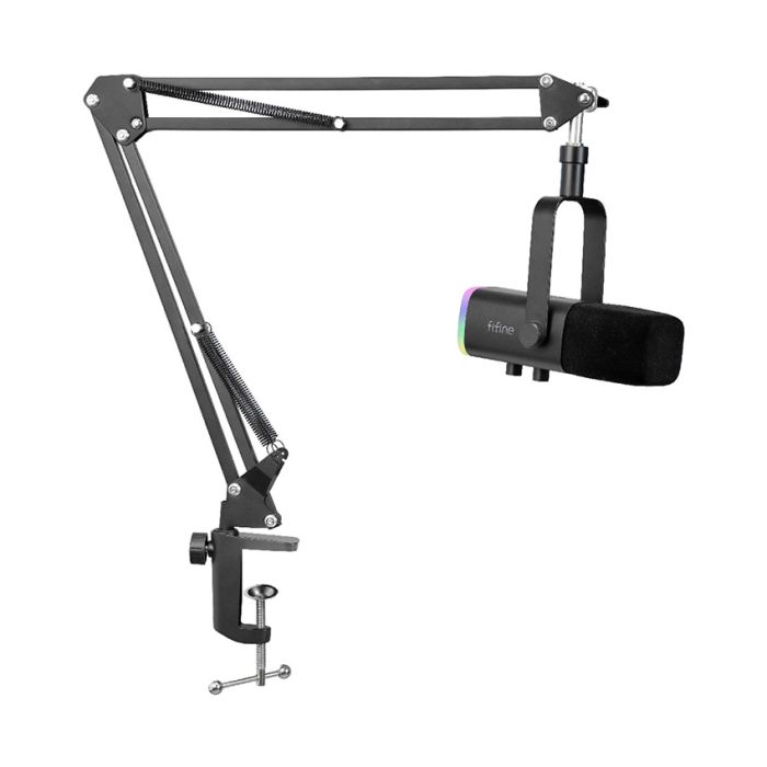 Mikrofon Fifine AM8T RGB Streaming Microphone With Adjustable Boom Arm - Black