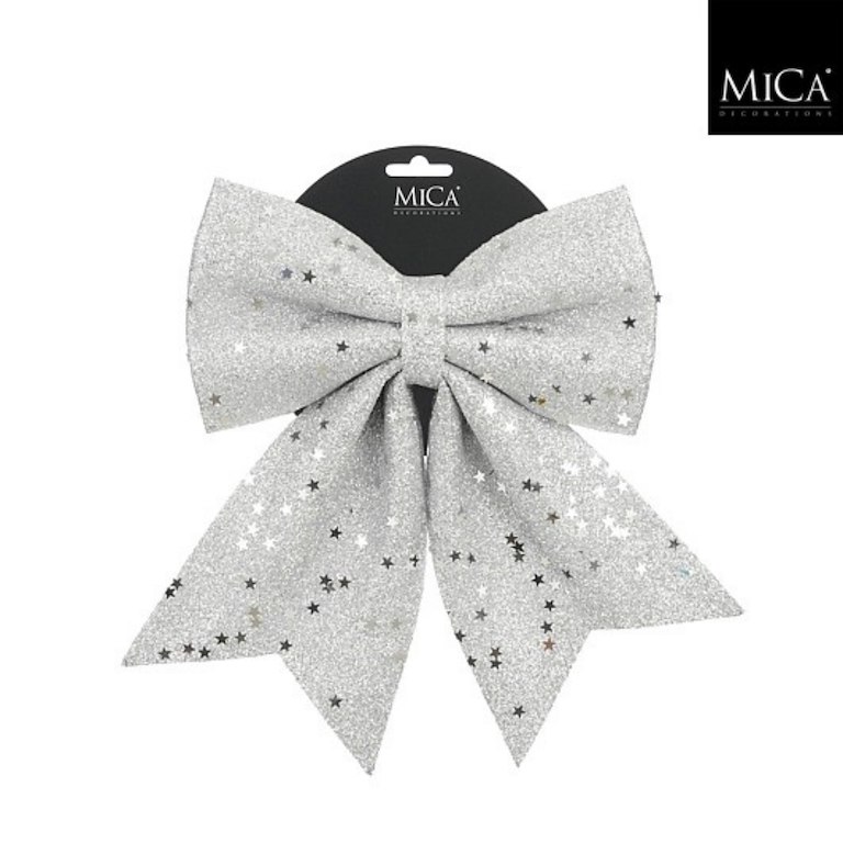 NG dekoracija - BOW 24cm 1181190 - Silver - EDL