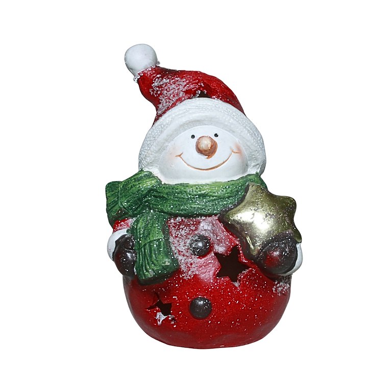 NG dekoracija - LED SNOWMAN RED 23180-17 17cm - N65
