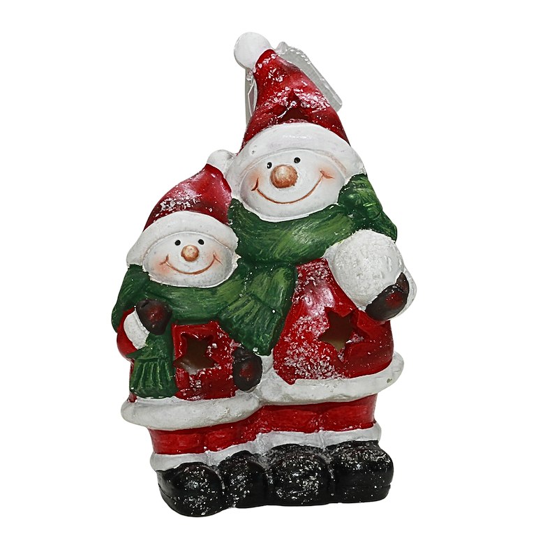 NG dekoracija - LED SNOWMAN FAMILY RED 23221-19 19cm - N65