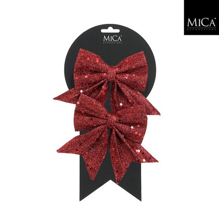 NG dekoracija - BOW SET 2pcs 13cm 1181195 - Red - EDL