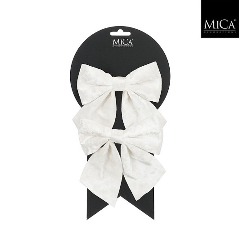 NG dekoracija - BOW SET 2pcs 13cm 1181201 - White - EDL