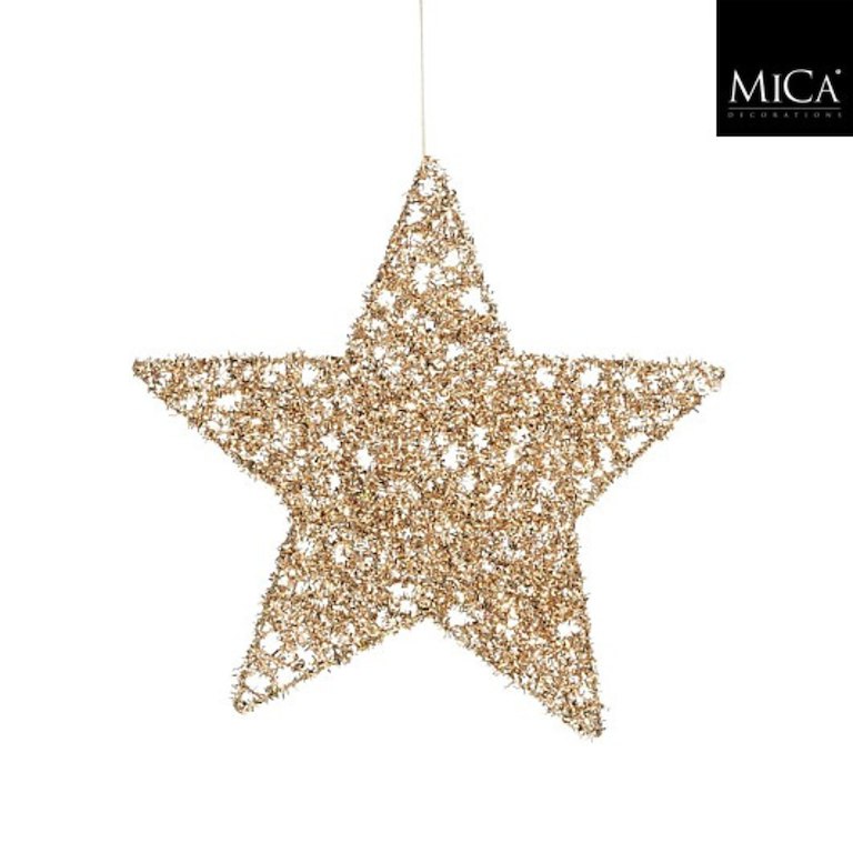 NG dekoracija - ORNAMENT STAR 25cm 1181569 - Champagne - EDL