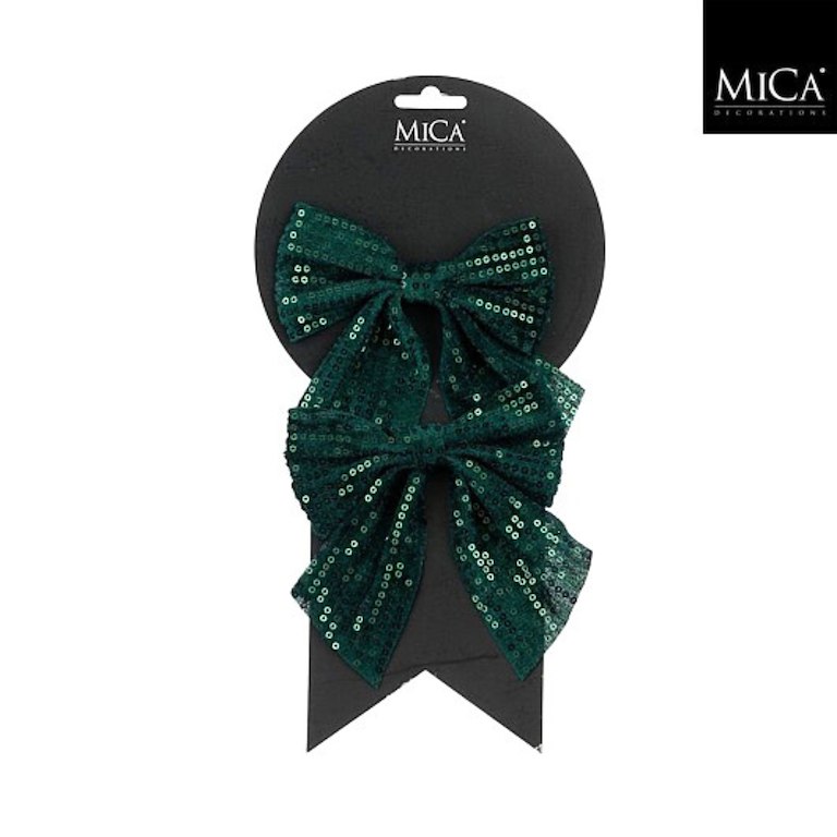 NG dekoracija - BOW SET 2pcs 13cm 1179755 - Dark green - EDL