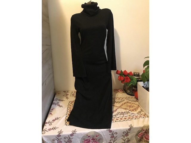 Nova Fashion srce crna rolka haljina M/L