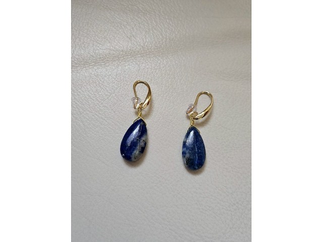 Atraktivne nove drop minđuše, lapis lazuli